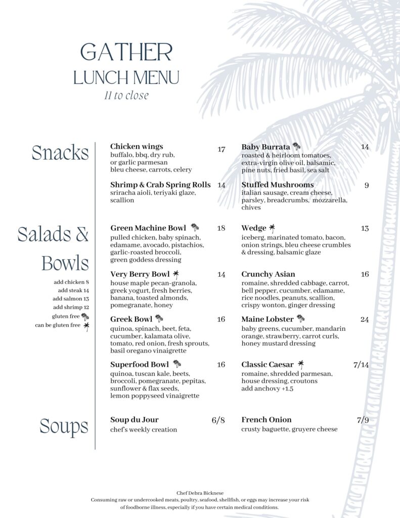 Menus - GATHER at Valencia Trails